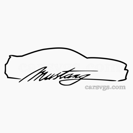 5th Gen Mustang Outline SVG File